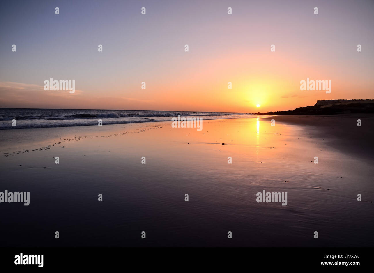 Sunset on the Atlantic Ocean Stock Photo - Alamy