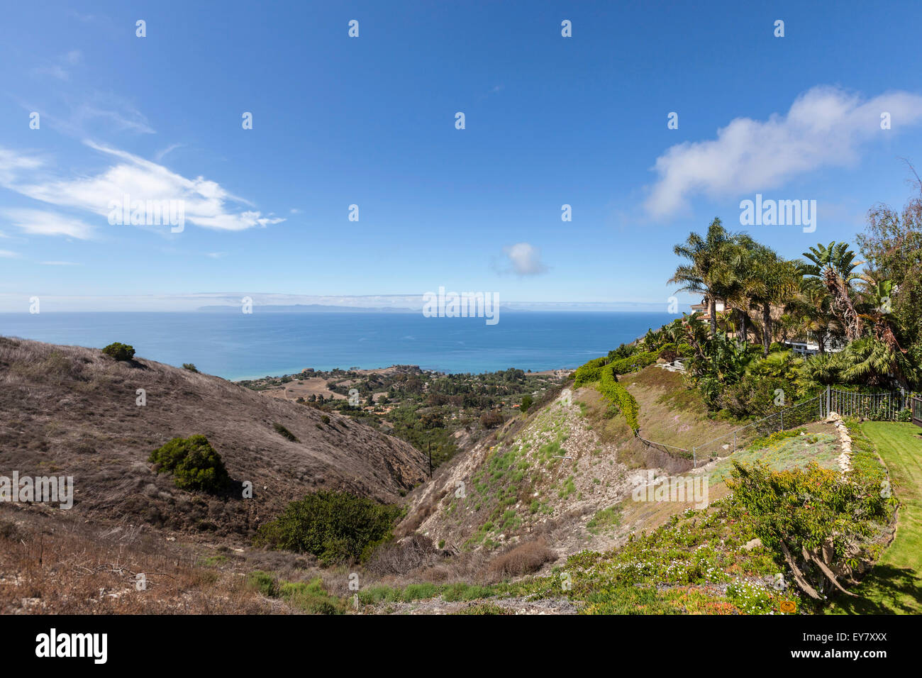 Rancho Palos Verdes view towards Catalina Island near Los Angeles ...