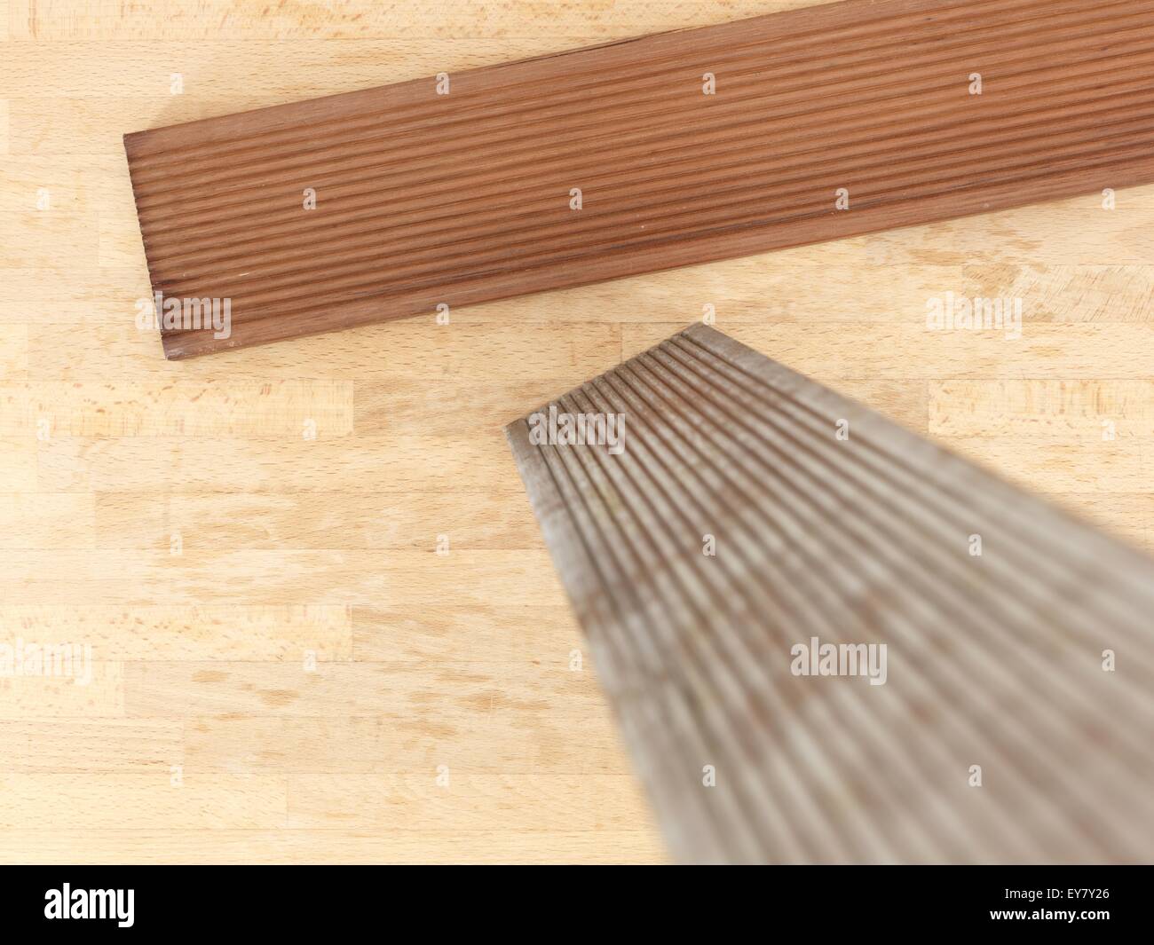 A close up shot of lengths of timber planks Stock Photo - Alamy