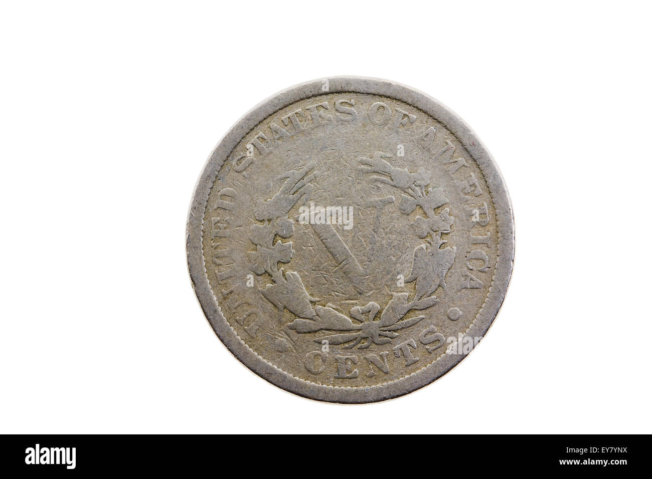 five vintage u.s. cents, isolated on white background Stock Photo - Alamy