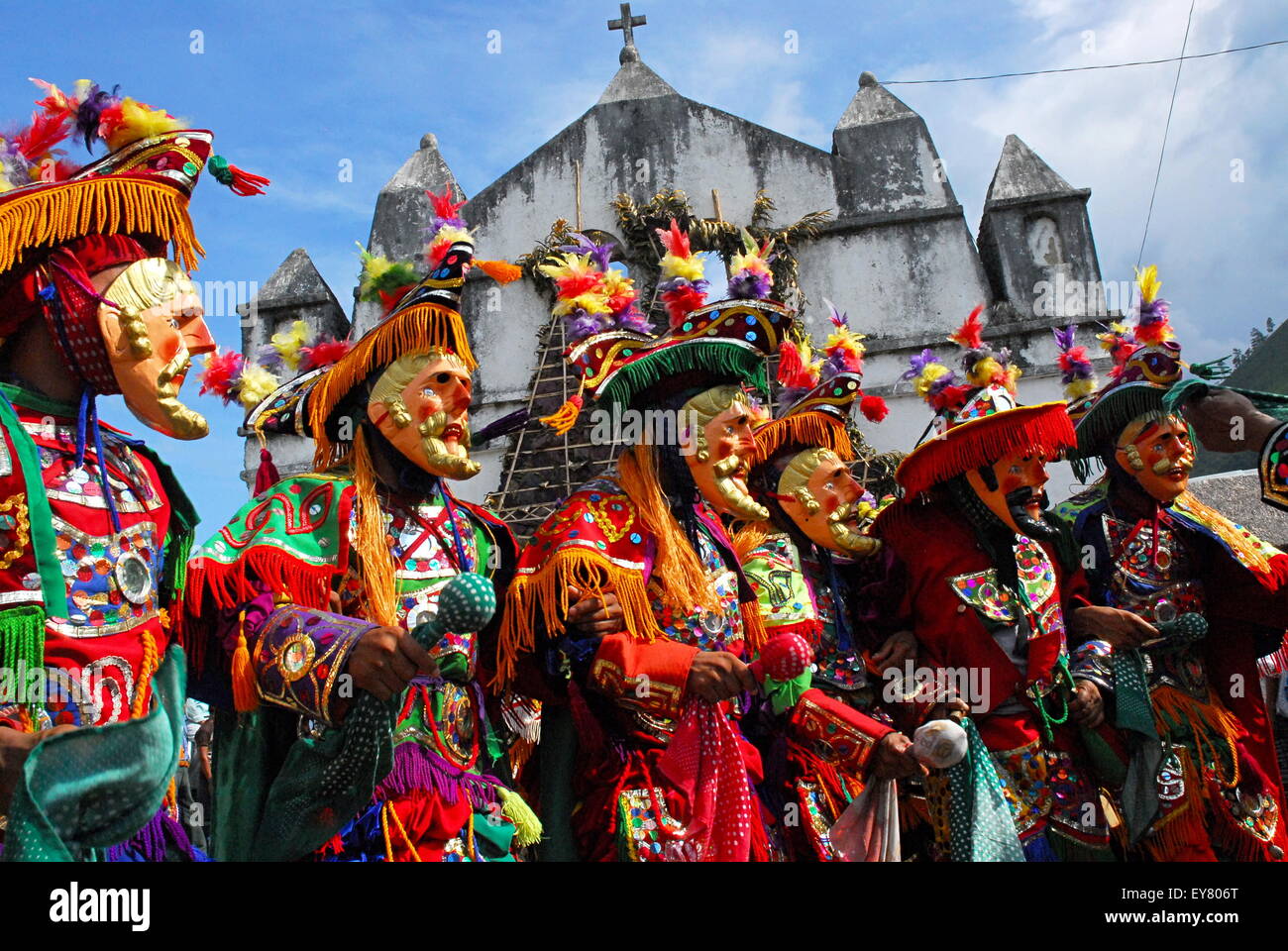 Guatemala Deer Dance traditional costumes and masks - Spanish hunters ...