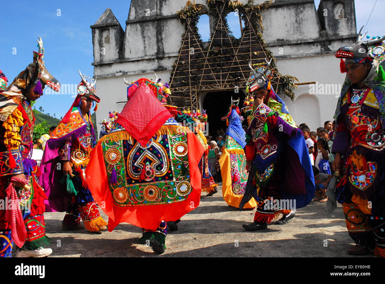 Guatemala Deer Dance traditional costumes and masks Stock Photo - Alamy