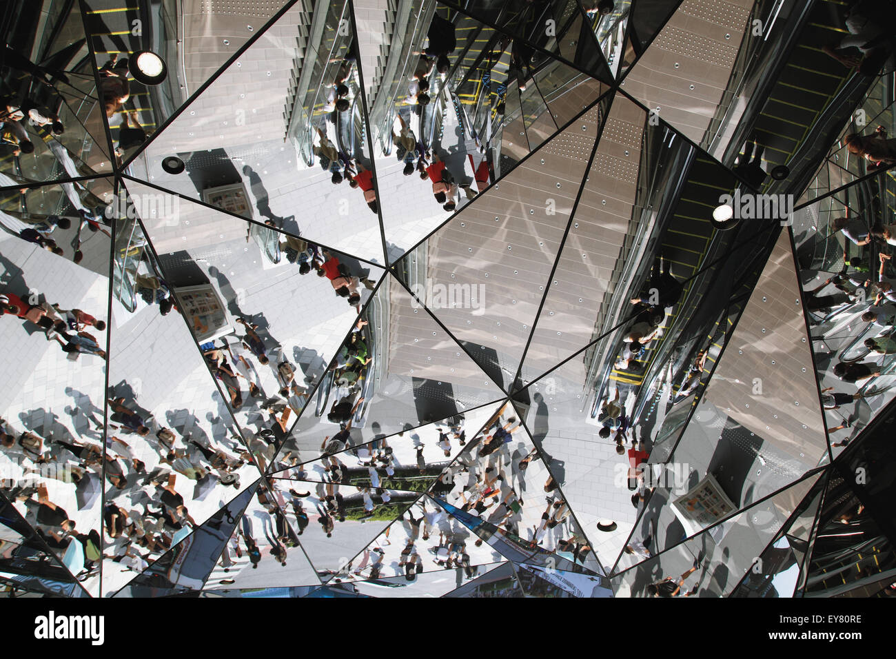 Walking people reflected on glass, Tokyo, Japan Stock Photo - Alamy