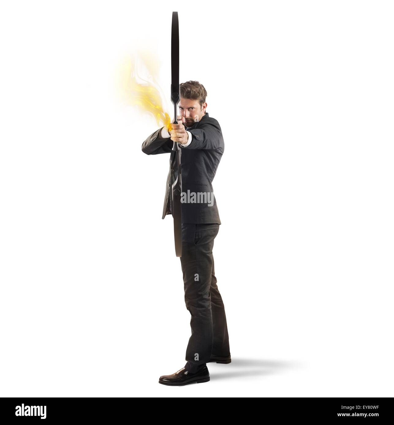 Businessman hit target arrow Cut Out Stock Images & Pictures - Alamy