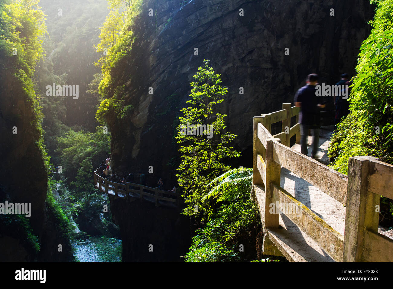 Longshuixia Fissure Gorge is natural place in Wulong county, southwest ...