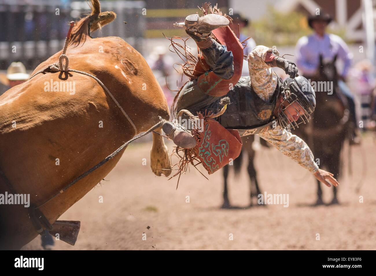 Cowboy riding horse in the western city hi-res stock photography and ...