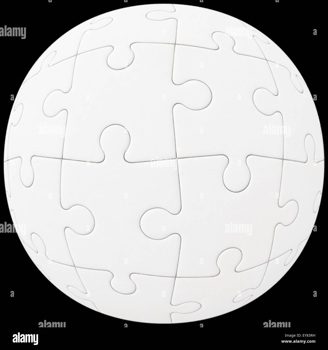 Sphere of white paper jigsaw puzzle pieces Stock Photo - Alamy