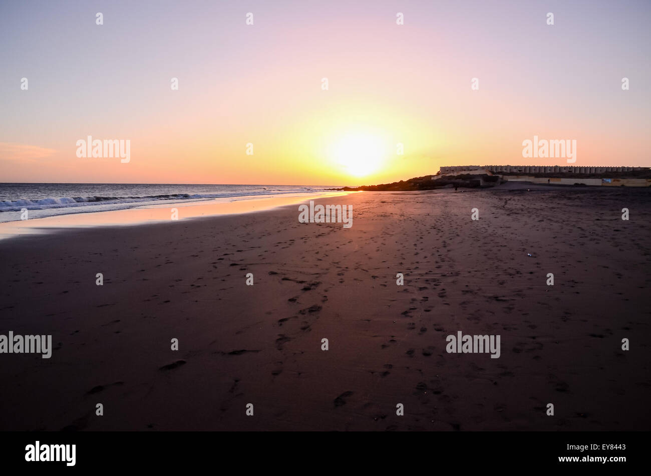 Sunset on the Atlantic Ocean Stock Photo - Alamy