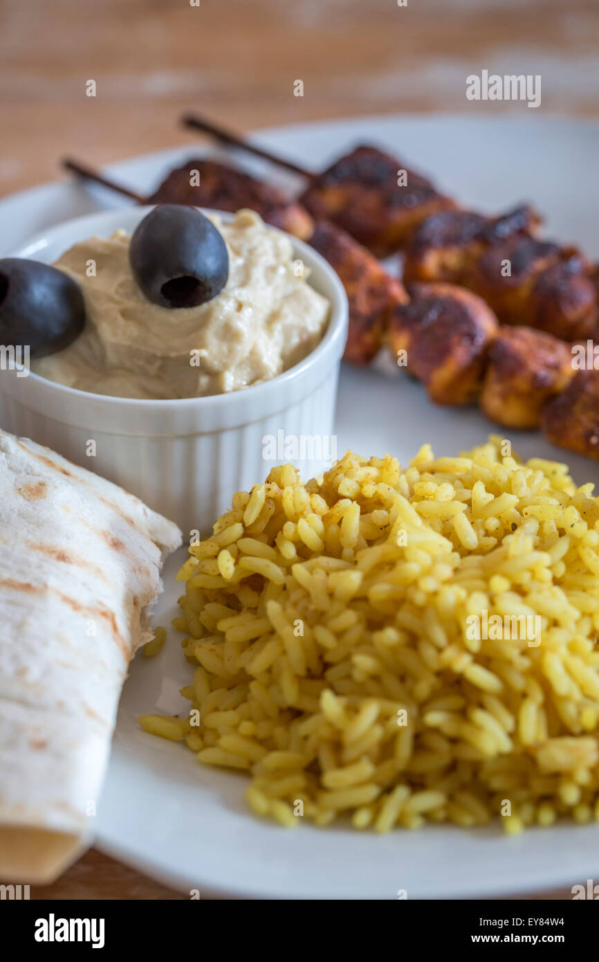 Chicken kebab rice hi-res stock photography and images - Alamy