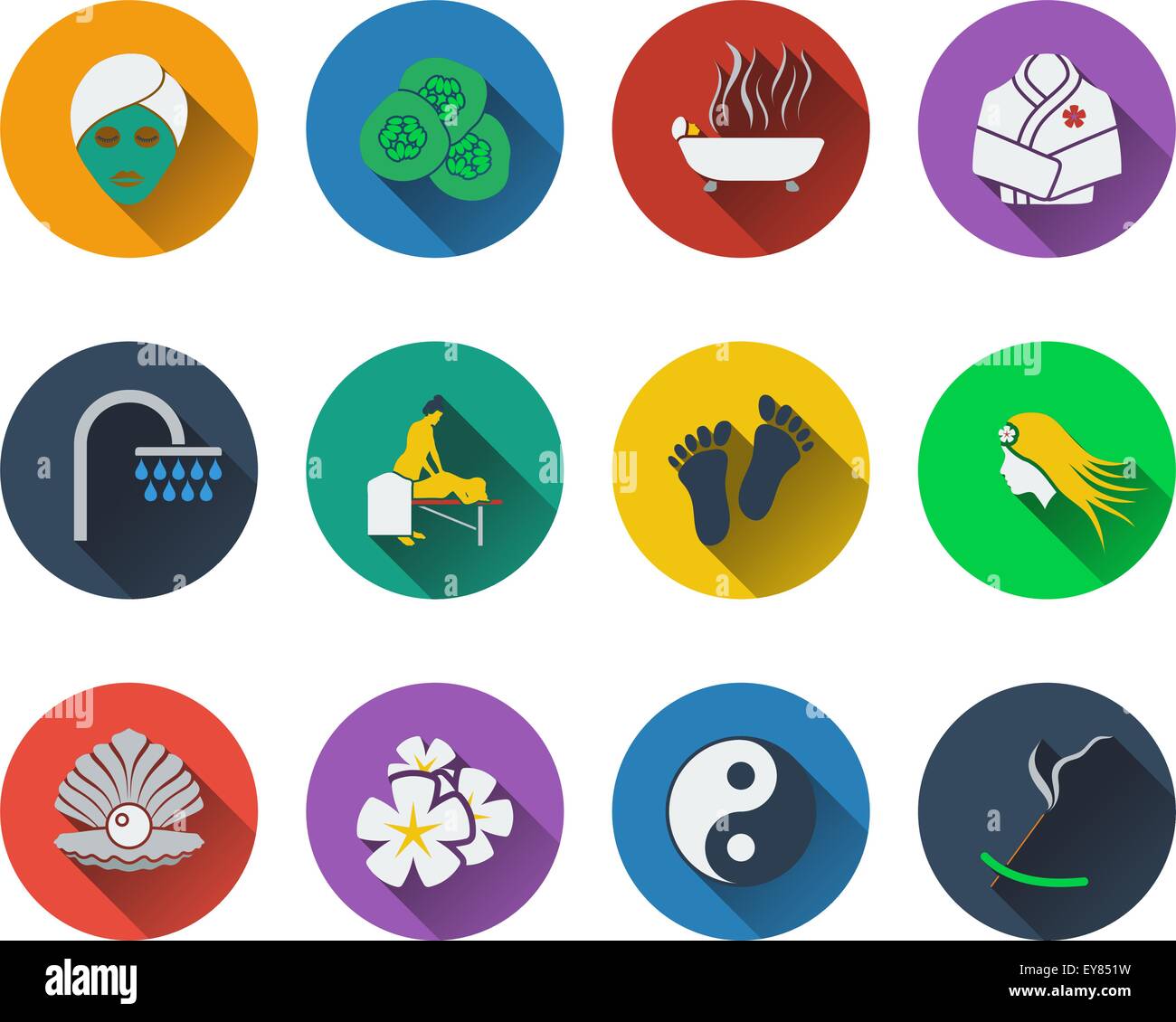 Set of spa icons in flat design Stock Vector Image & Art - Alamy