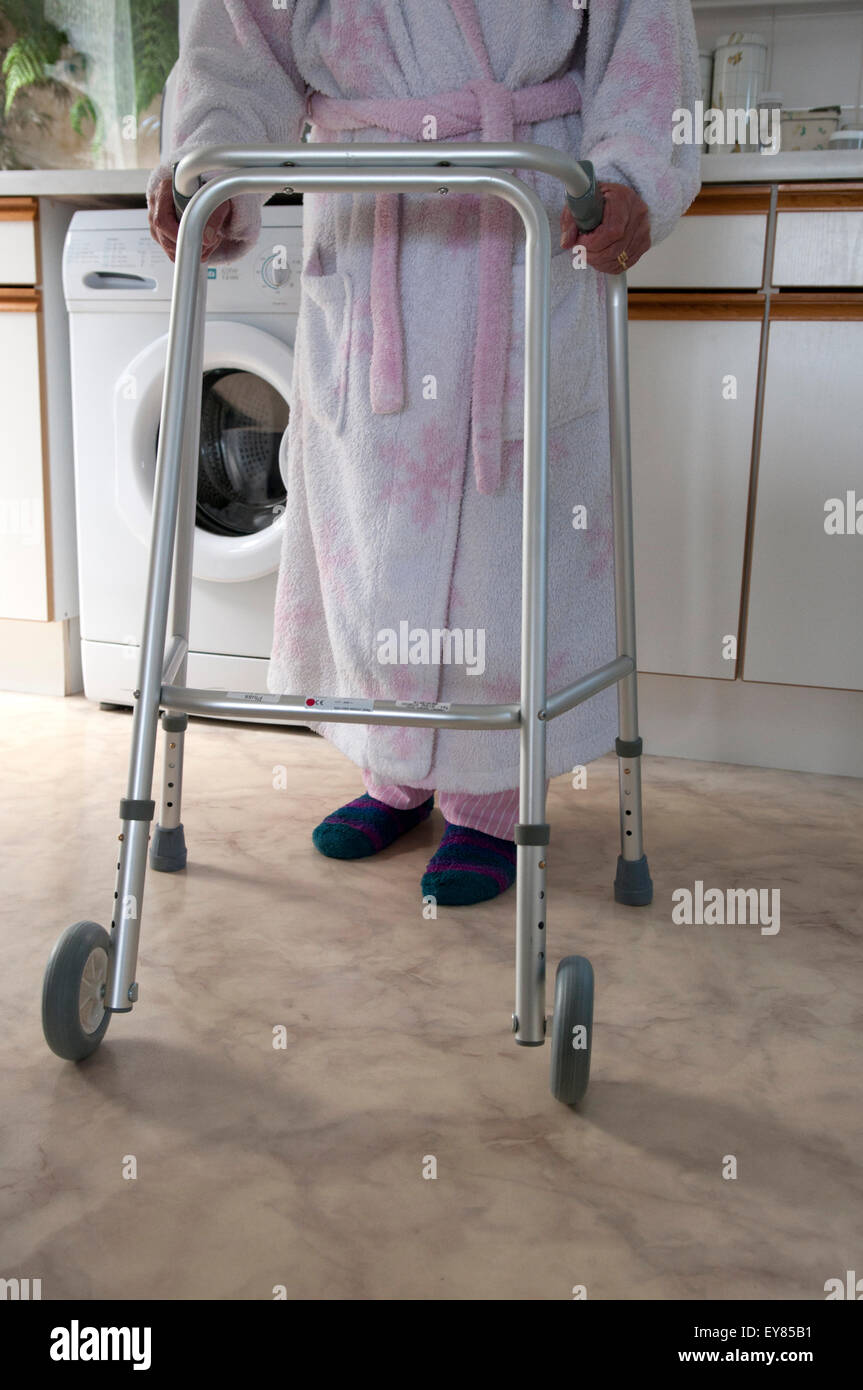 Using a walking frame hi-res stock photography and images - Alamy