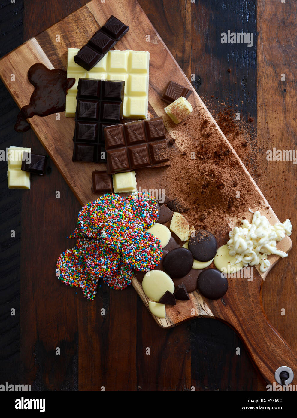 Cooking with Chocolate Concept with Raw Chocolate Ingredients on ...