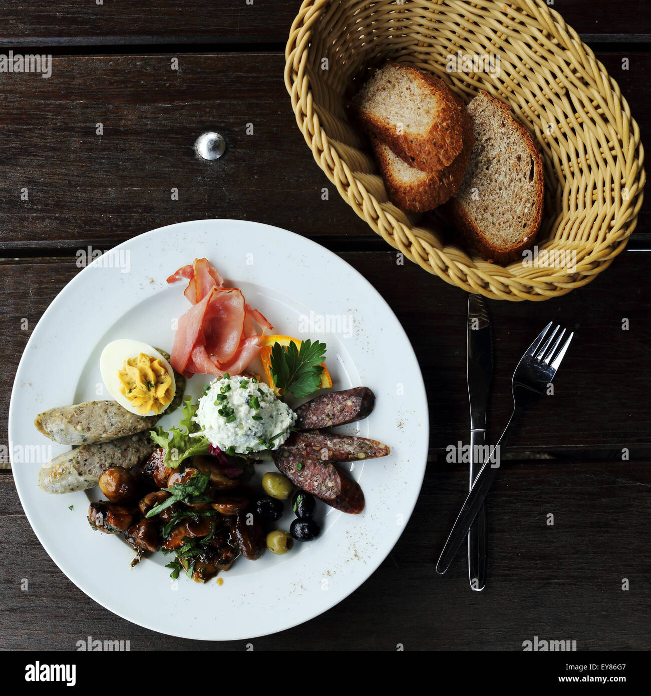 A plate of Roman style food served at the reconstructed Roman fort at ...