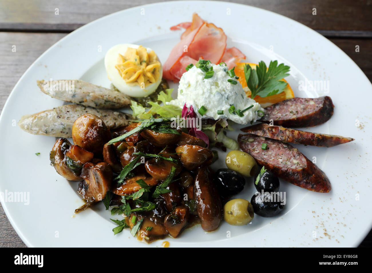 A plate of Roman style food served at the reconstructed Roman fort at ...