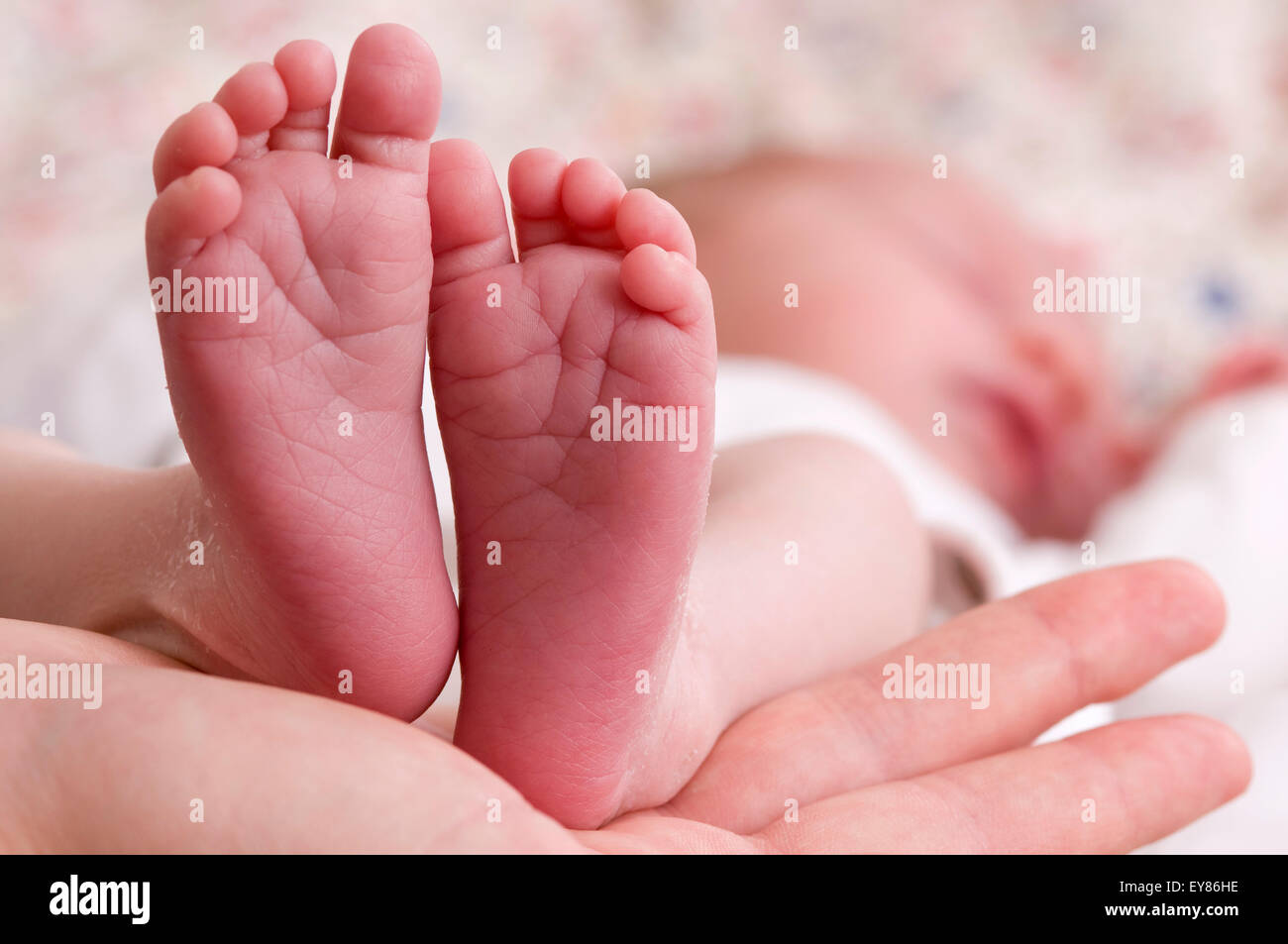 Close up of newborn baby's feet Stock Photo - Alamy
