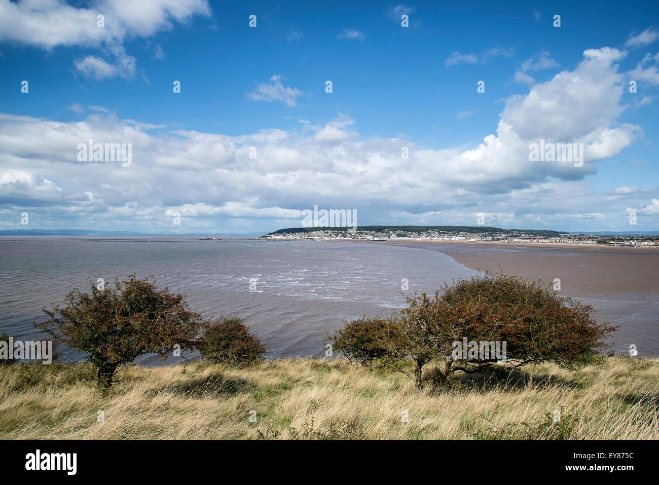 Landscape image of Weston-Super-Mare seen from sea cliffs Stock Photo ...