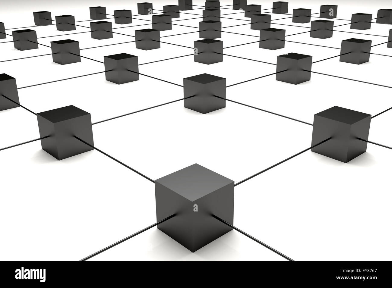 3d rendering of a network of a lot of cubes Stock Photo - Alamy