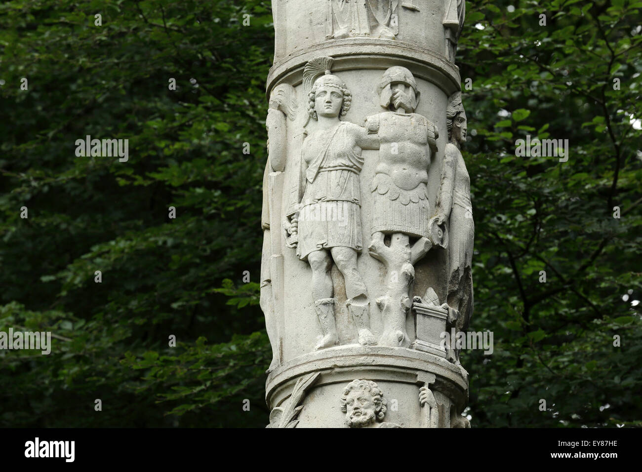 Detail from the 12.5 metre high Jupiter Column by the reconstructed ...