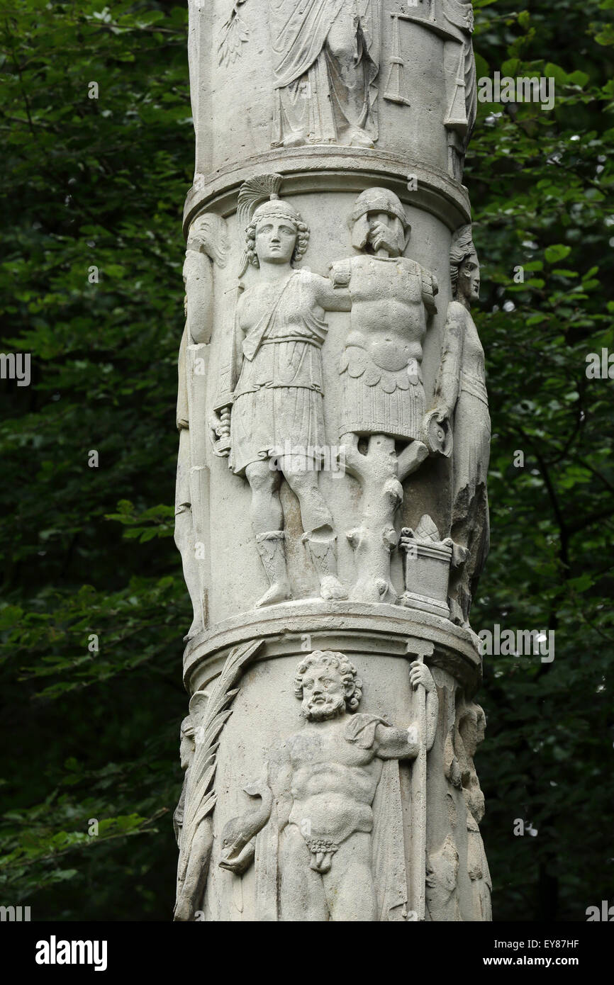 Detail from the 12.5 metre high Jupiter Column by the reconstructed ...