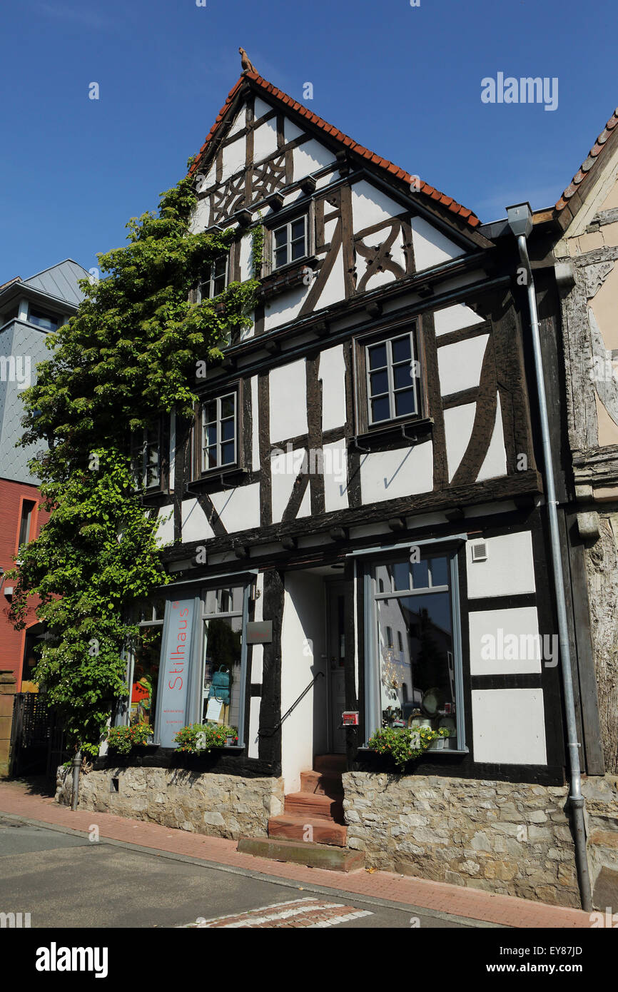 A shop within a half-timbered house in Bad Homburg, Germany. The ...