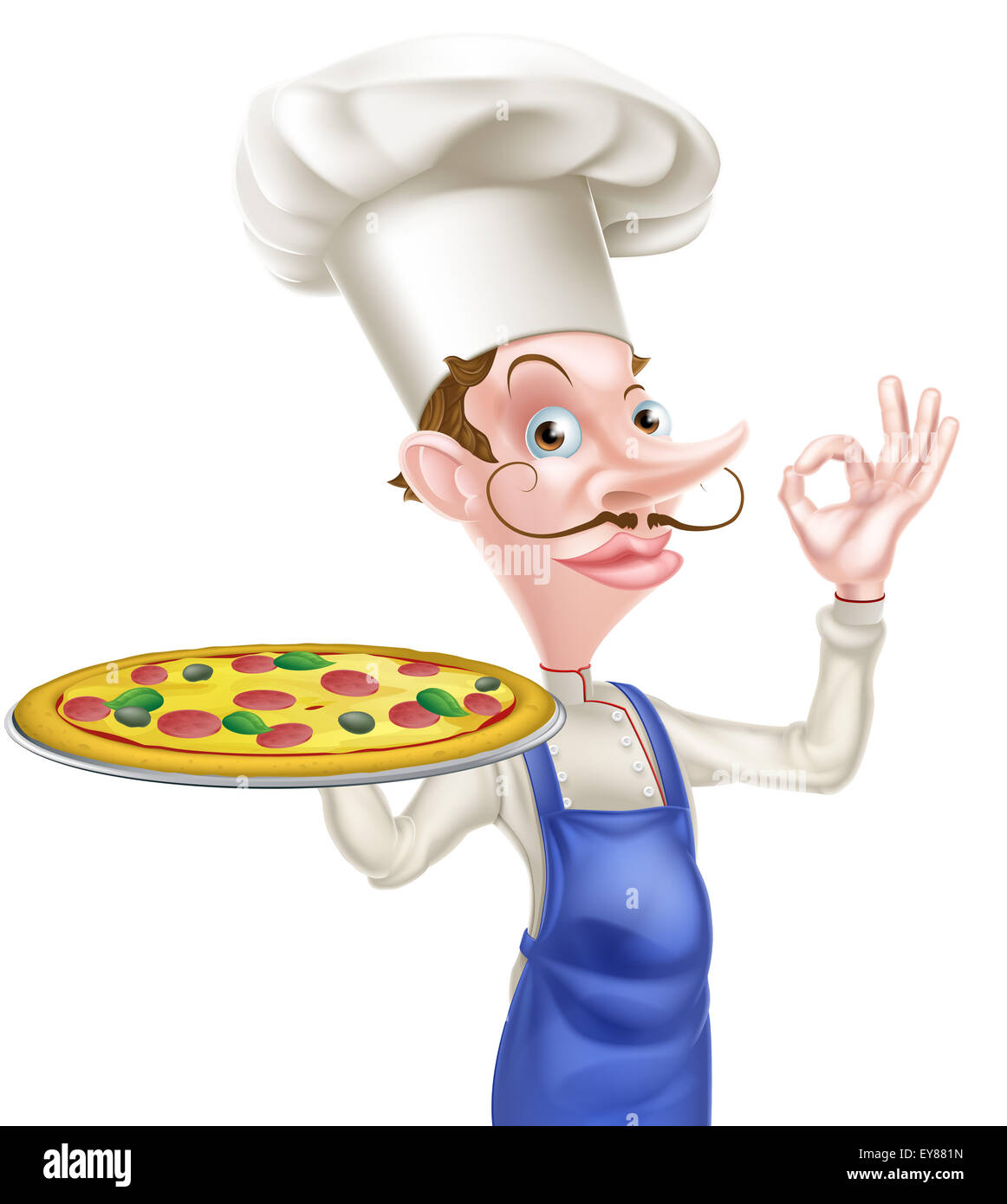An illustration of a cartoon chef doing a perfect or okay sign and ...