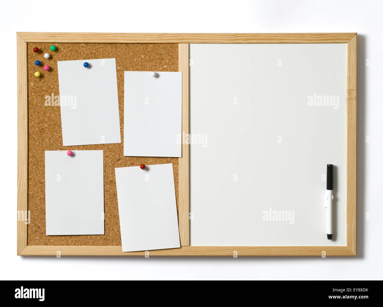 Cork Pinboard with blank paper Stock Photo - Alamy