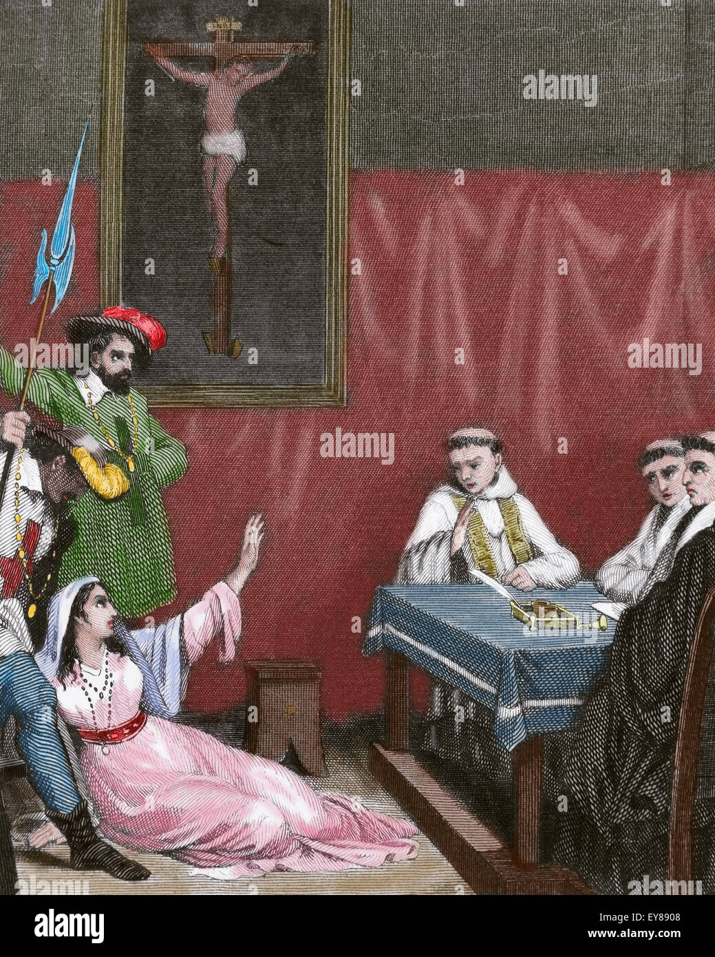 Inquisition. Holy Office in Flanders. 16th-17th century. Engraving by ...