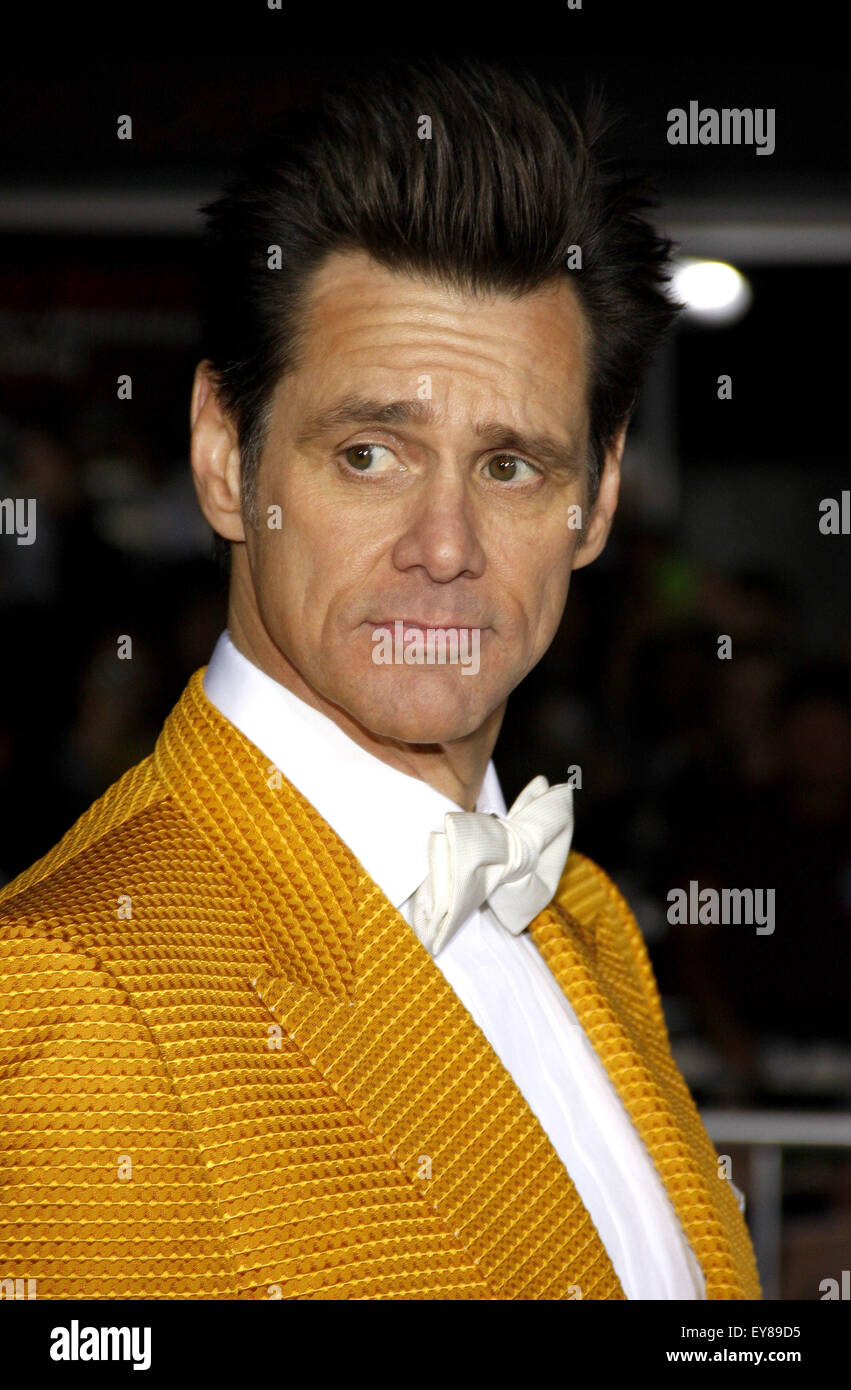 Jim Carrey at the Los Angeles premiere of 'Dumb And Dumber To' held at ...