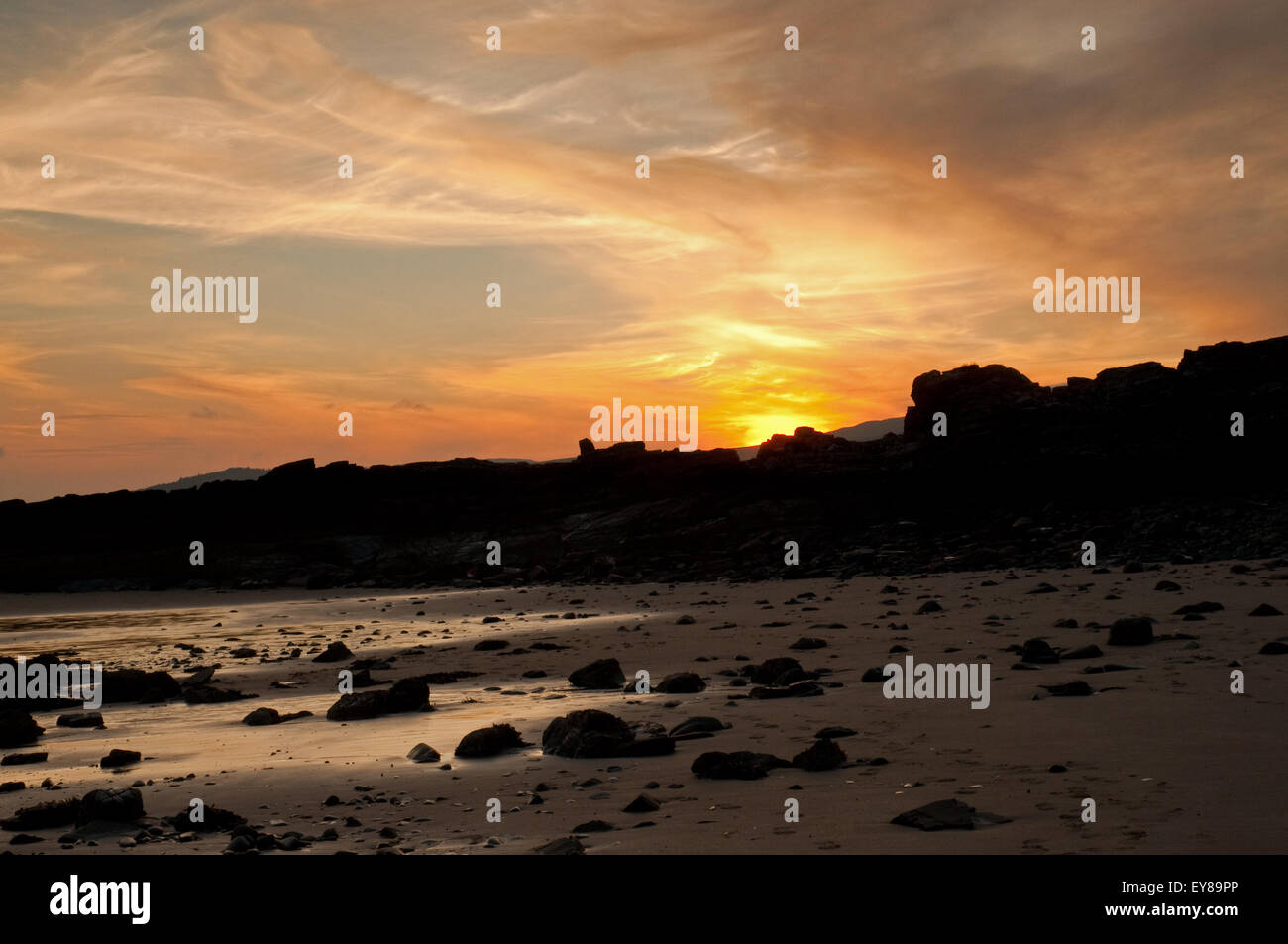 Sunset over Fleet Bay from Carrick Stock Photo - Alamy