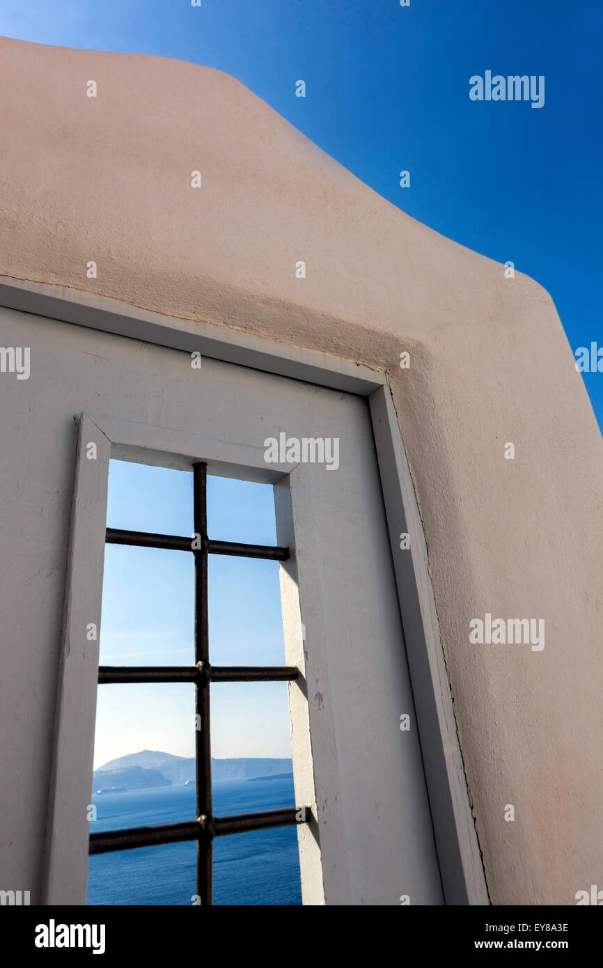 Terrace, Santorini, Greek Islands Greece window Stock Photo - Alamy