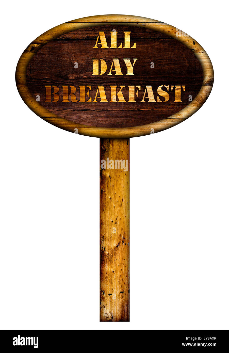 All day breakfast sign over a white background Stock Photo - Alamy