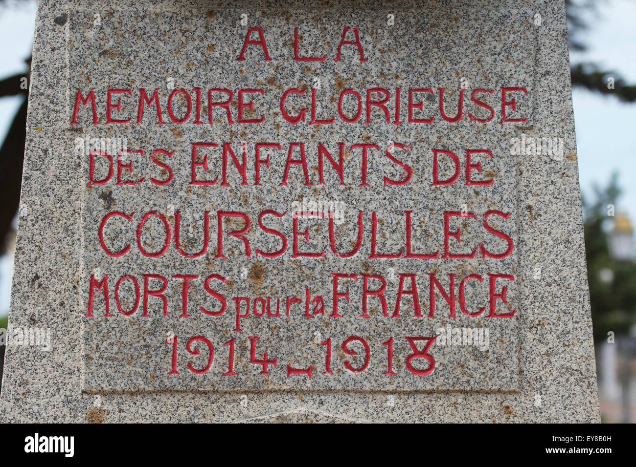 First World War memorial. France Stock Photo - Alamy