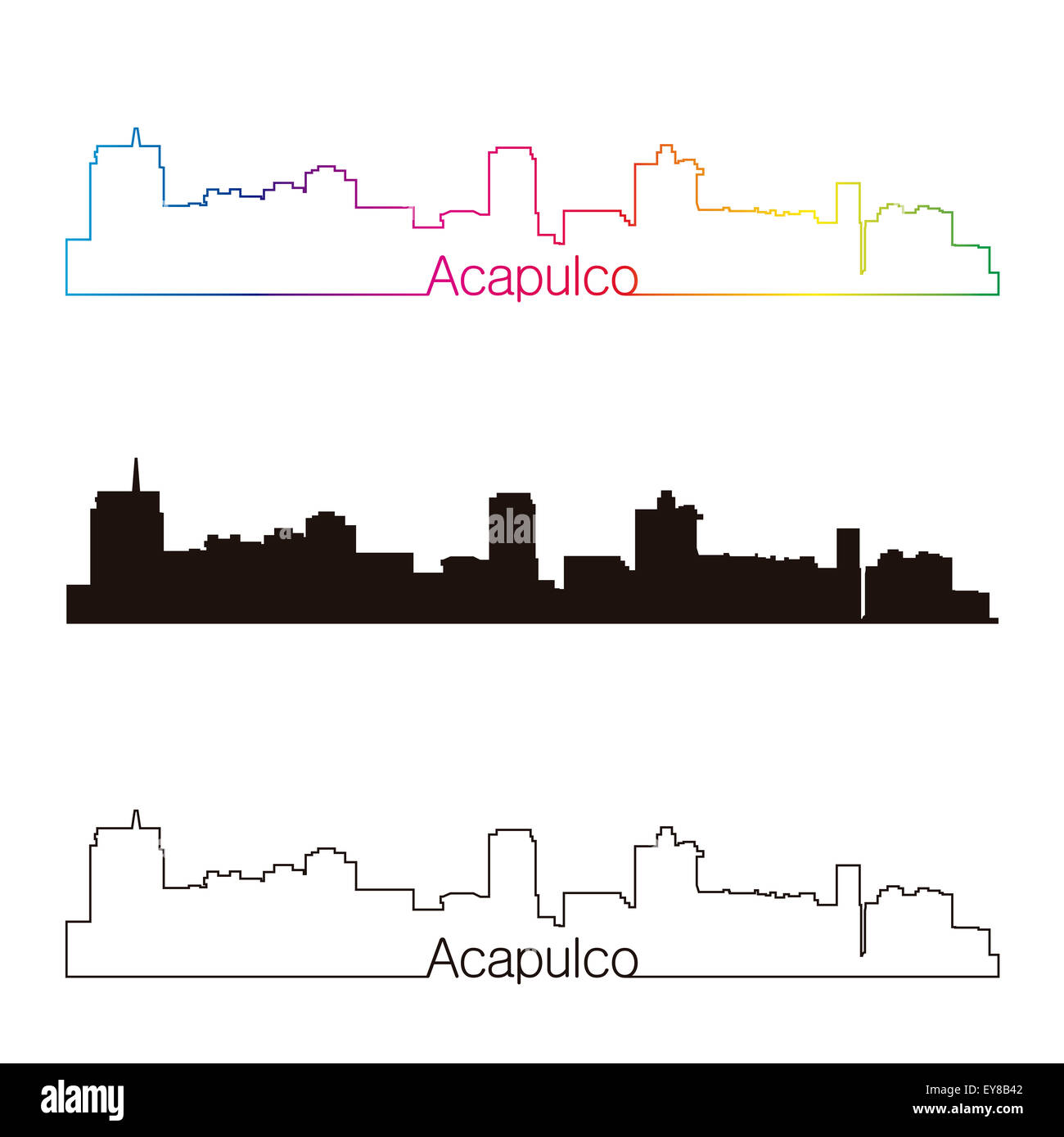 Mexico city skyline illustration hi-res stock photography and images ...
