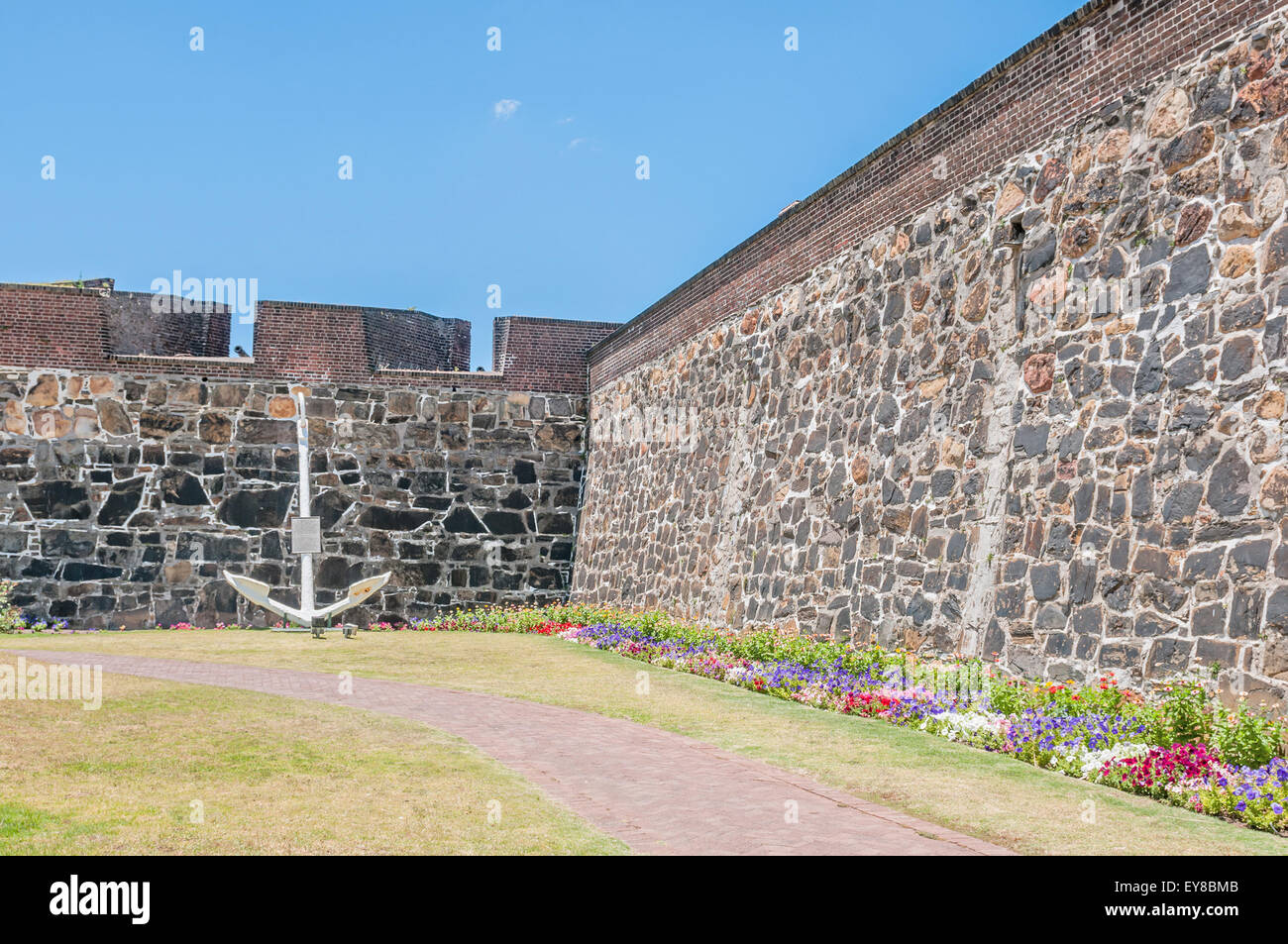 Old ships anchor in front of the Castle of Good Hope, built between ...