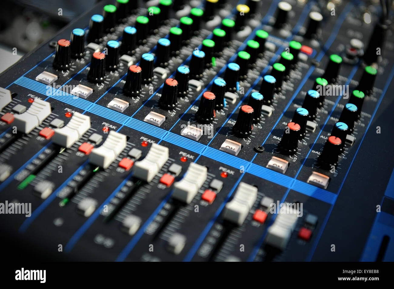 Closeup shot with a professional sound mixing console Stock Photo - Alamy