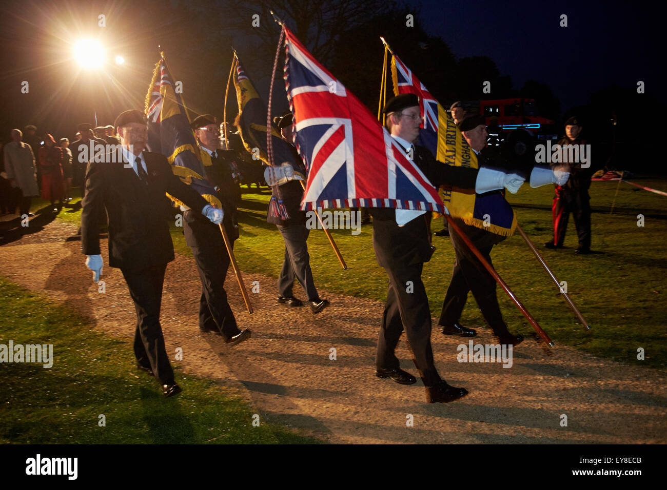 Lighting of a beacon, to mark the 70th anniversary of VE day, on Coombe ...