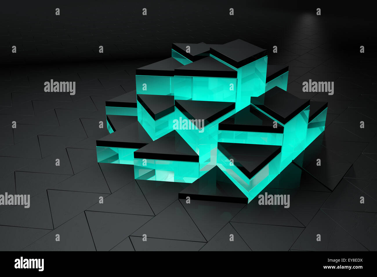 Black and green turquoise triangle background Stock Photo - Alamy