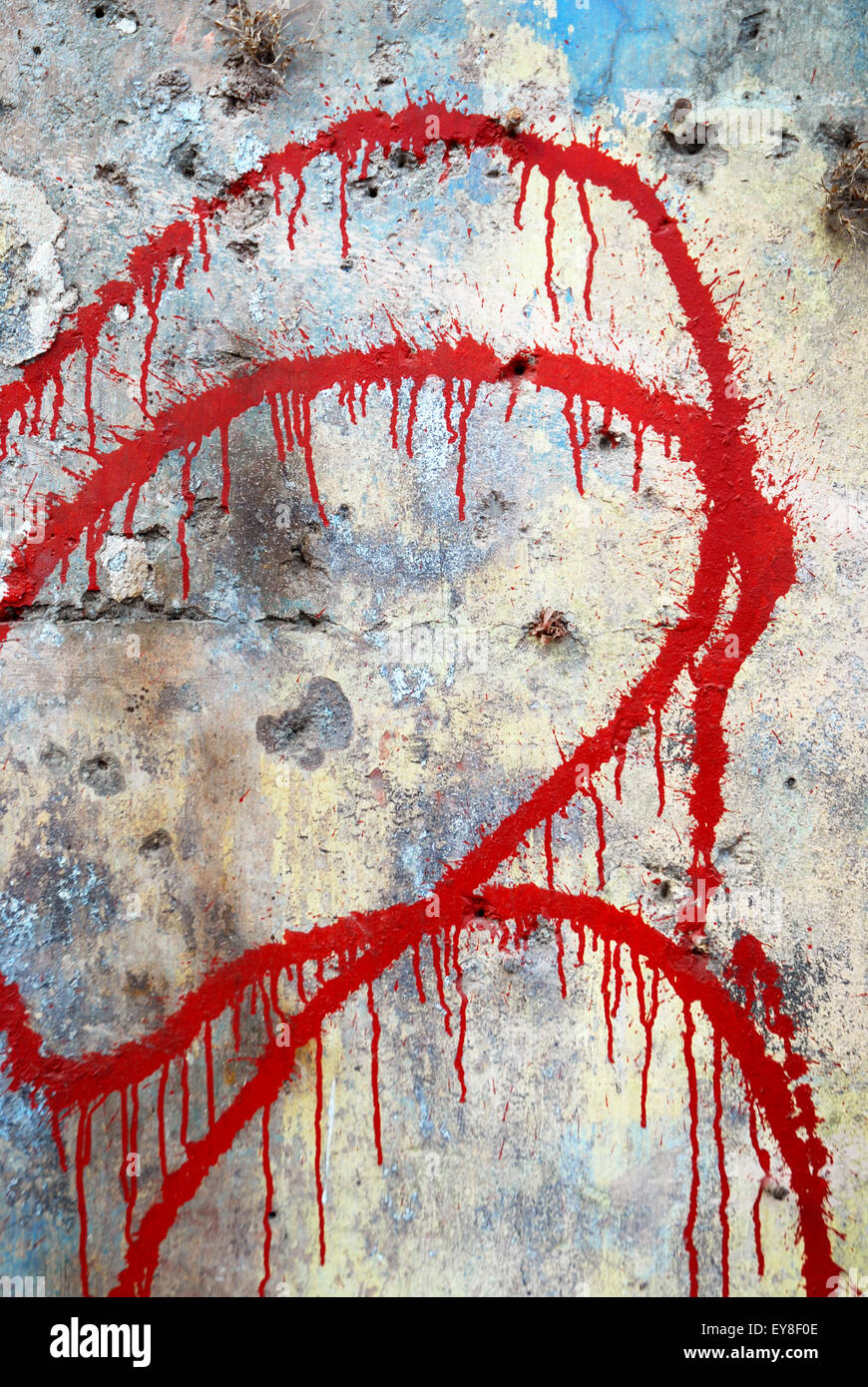 Red paint splattered on wall, Mumbai, India Stock Photo - Alamy