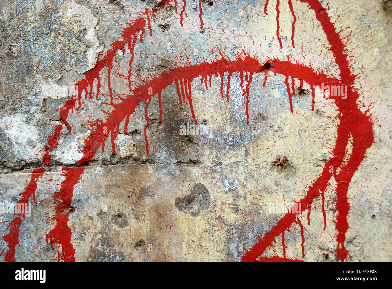 Red paint splattered on wall, Mumbai, India Stock Photo - Alamy