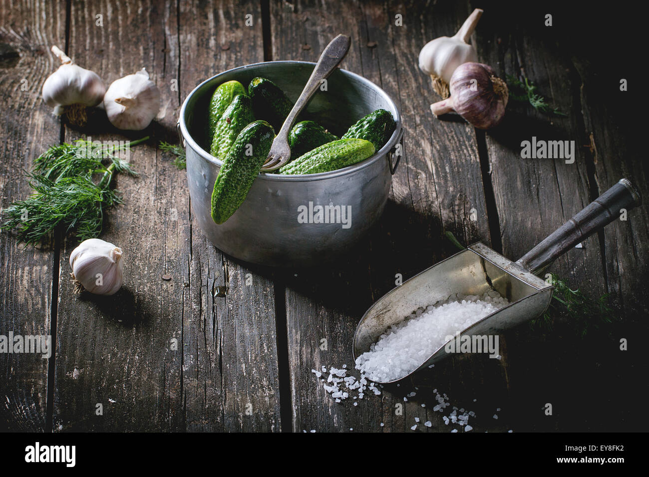 Preparation of low-salt pickled cucumbers Stock Photo - Alamy