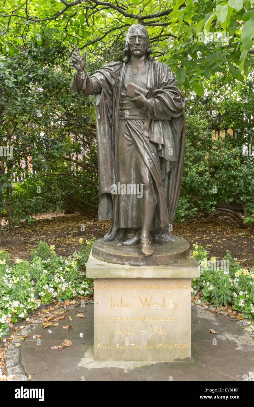 Statue of John Wesley in St Paul's Cathedral precinct, St. Paul's ...