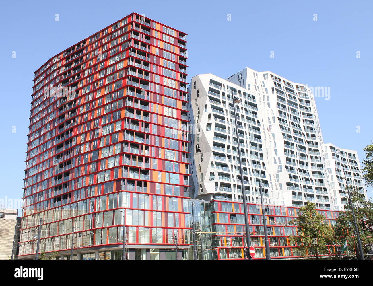 New colorful high-rise apartment Complex The Calypso at Westersingel ...
