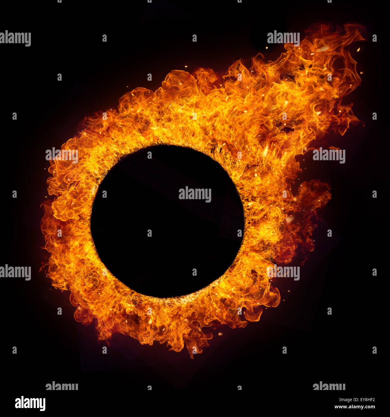 Hot fires flames in round shape Stock Photo - Alamy