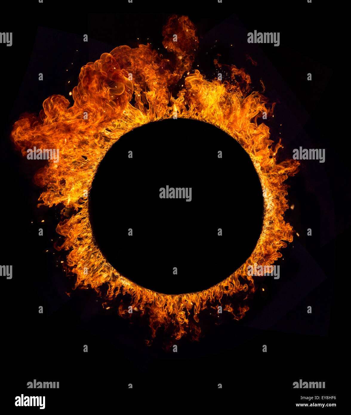 Hot fires flames in round shape Stock Photo - Alamy