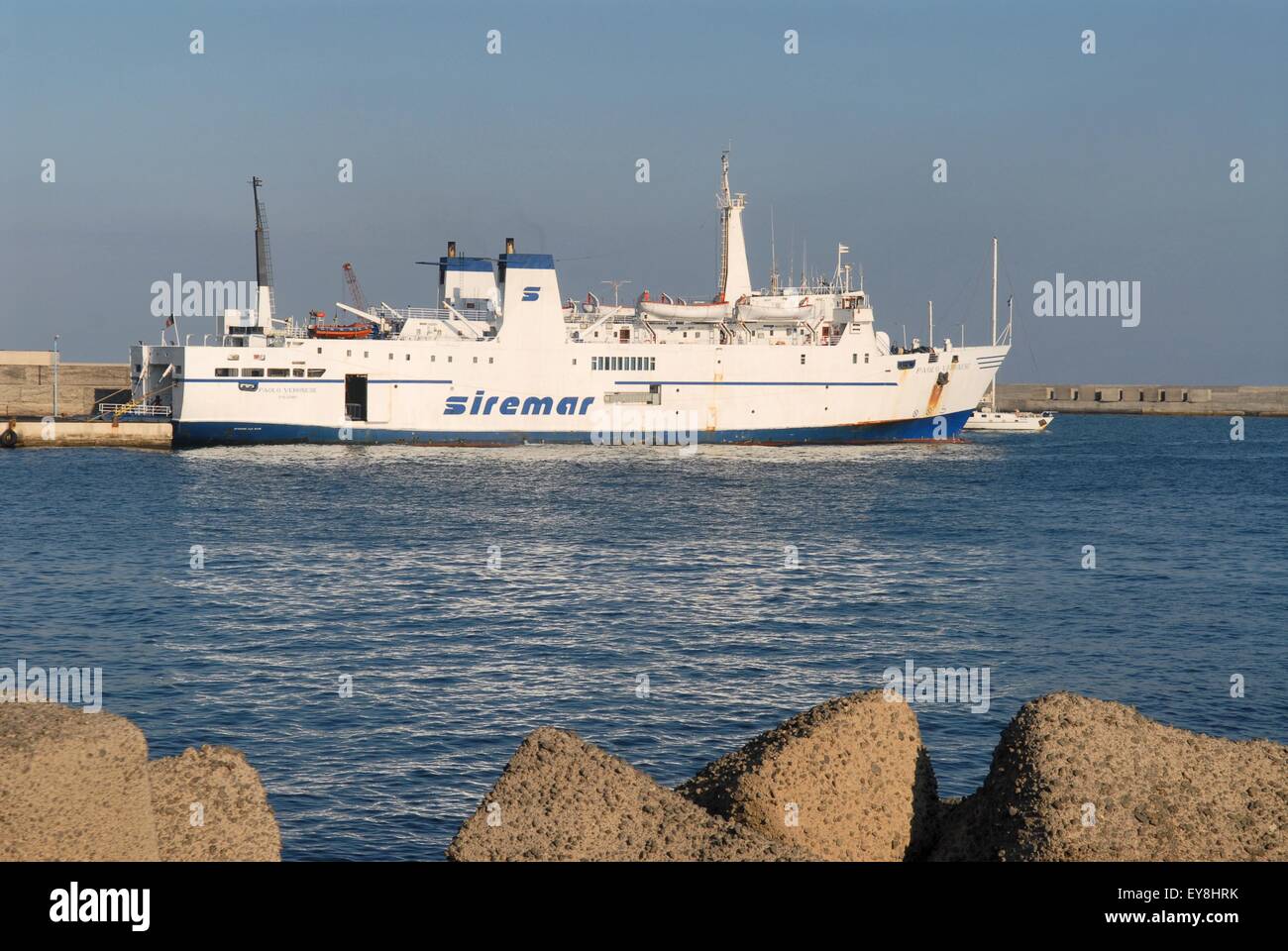 The port of Pantelleria island (Sicily, Italy), ferry for Sicily Stock ...
