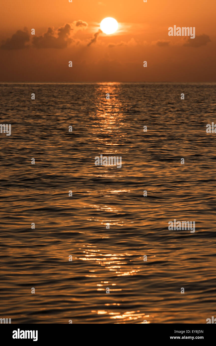 Beautiful tropical sunset ocean background. Vertical shot Stock Photo ...