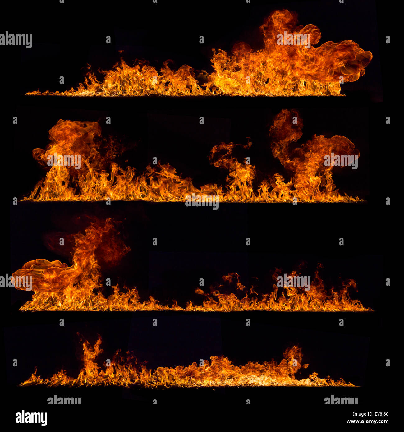 High resolution fire collection on black background Stock Photo - Alamy