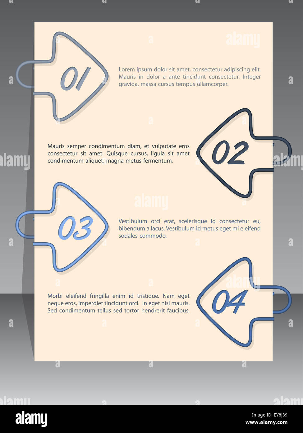 Arrow shaped binding clip infographic design with sample text Stock ...