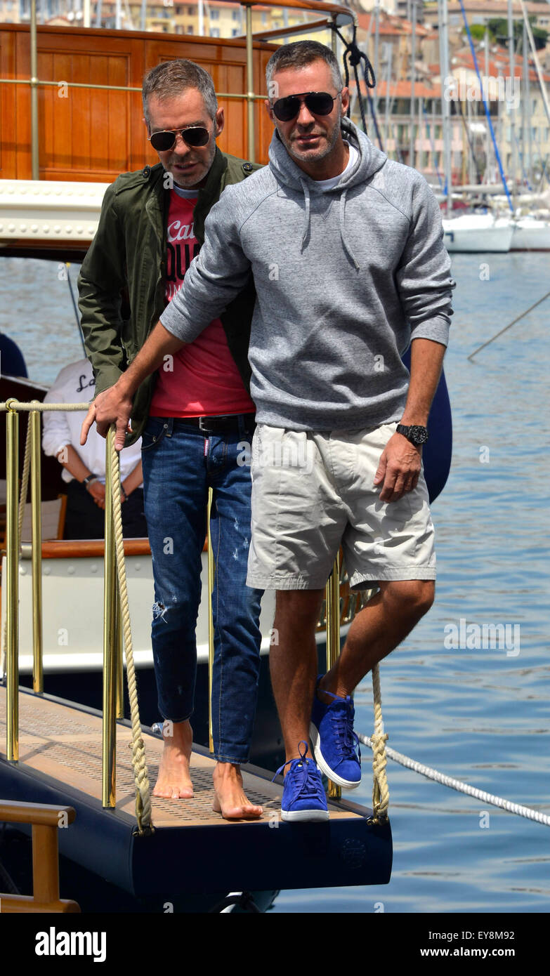 Dean and Dan Caten have breakfast on a yacht during the 68th Annual ...