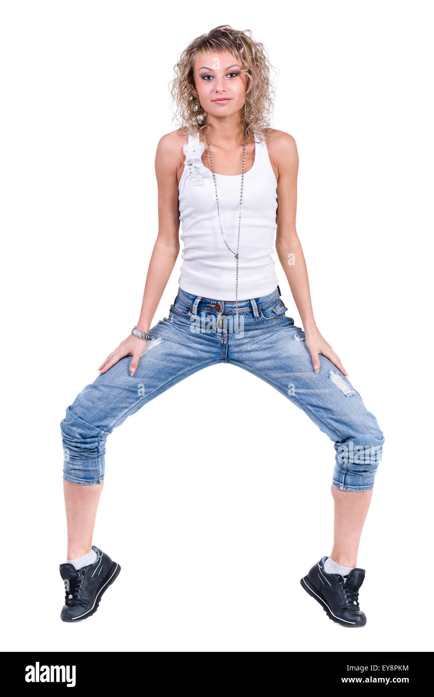 caucasian woman isolated on white Stock Photo - Alamy